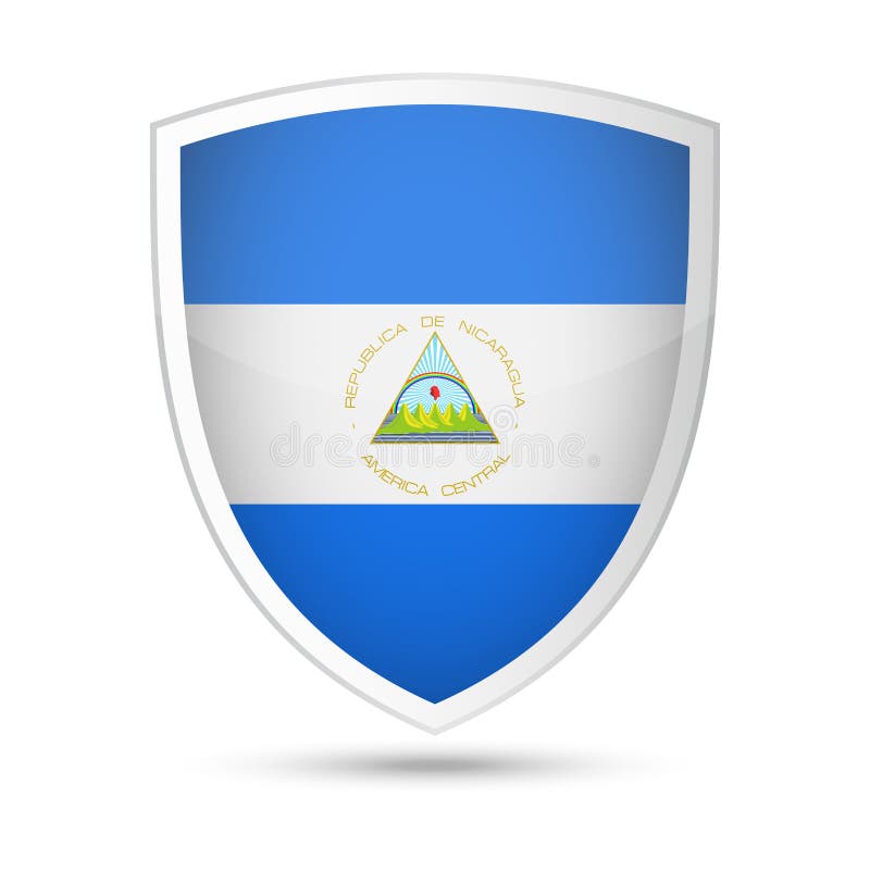 Shield With Flag Of Nicaragua Stock Vector - Illustration of drawing, illustration: 106737528