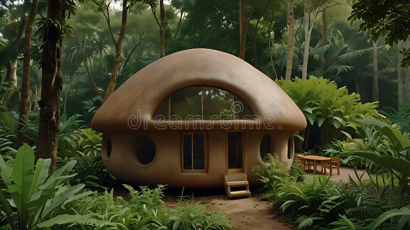: a Nice Alien House in the Jungle Stock Illustration - Illustration of ...