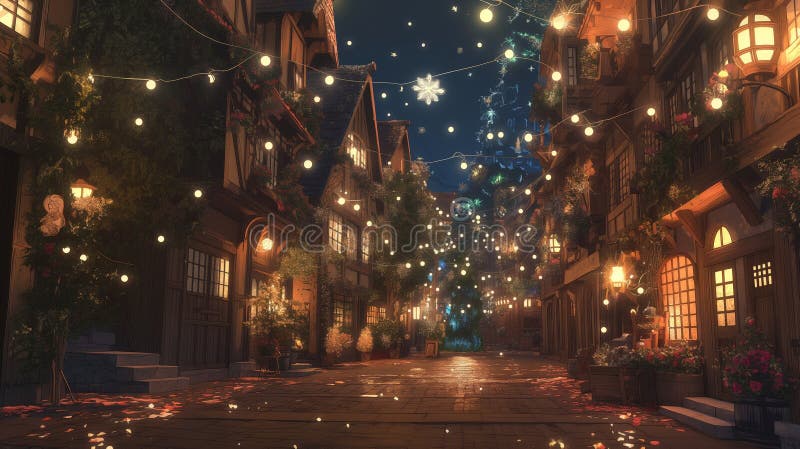 Anime Background of Nice Landscape Stock Photo - Image of christmas ...