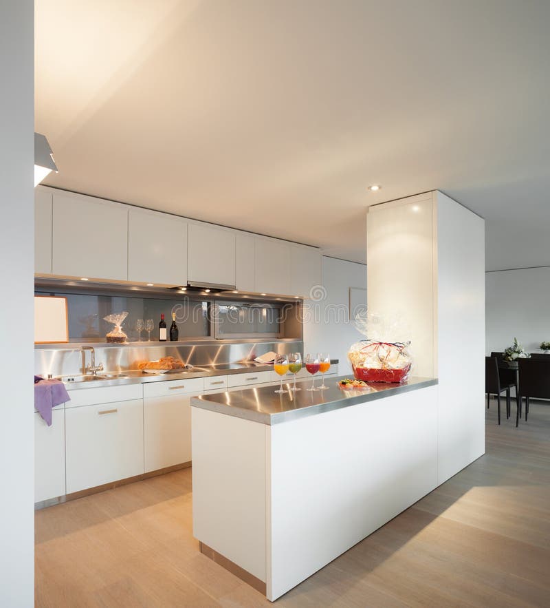 Nice Apartment, Kitchen View Stock Image - Image of counter, white ...