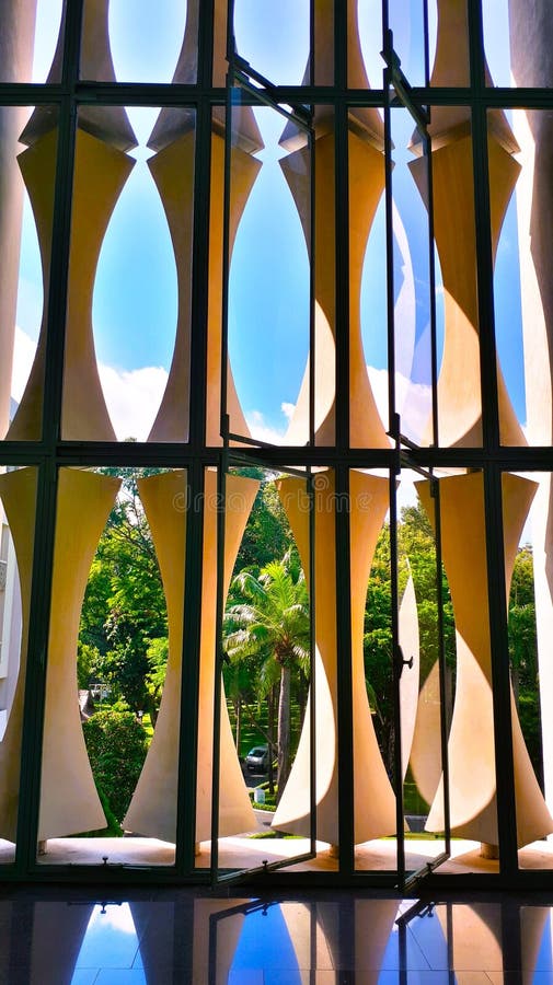 Modern Architectural Facade Featuring Geometric Pattern Large Glass ...