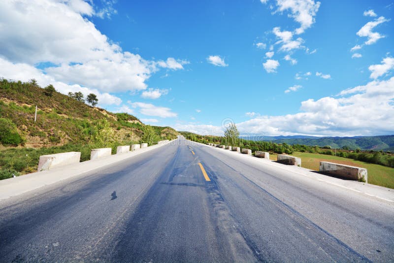 Nice asphalt road stock photo. Image of grass, forest - 64487006