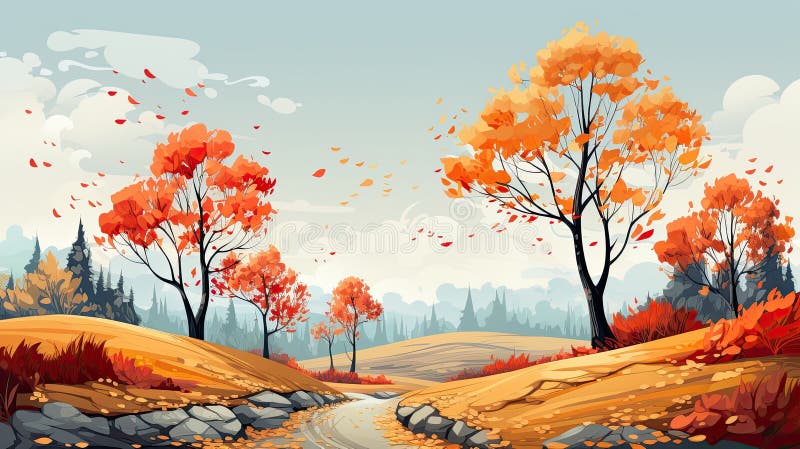 Nice Background for Autumn and Fall Concept. Stock Illustration ...