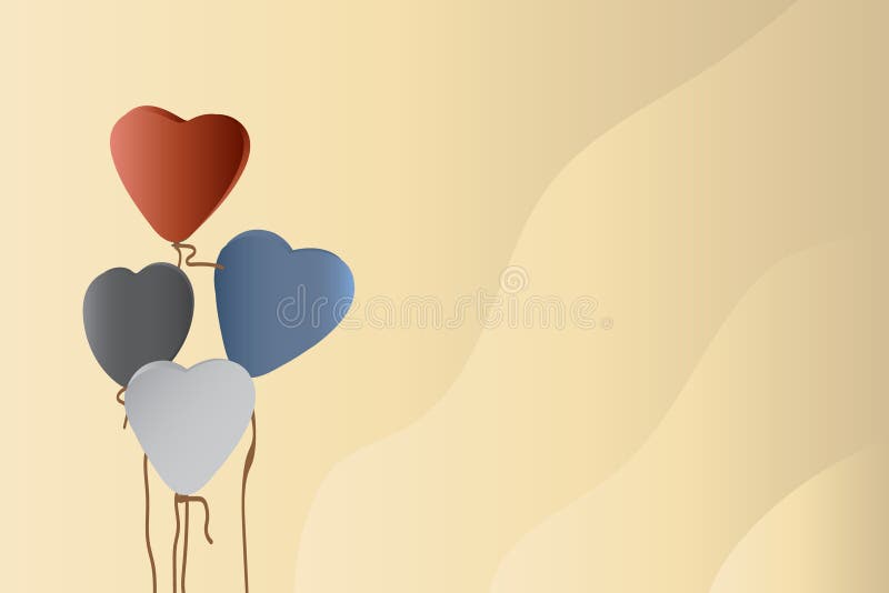 Nice Background Vector with Love Heart Shaped Colorful Floating ...
