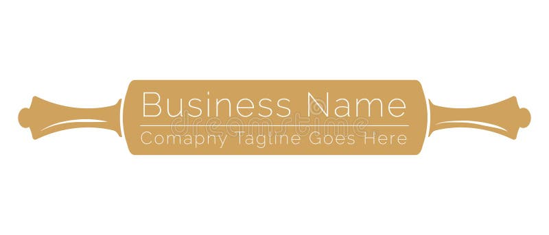 Nice Bakery Logo with Elegant Rolling Pin or Dough Roller Stock Vector ...