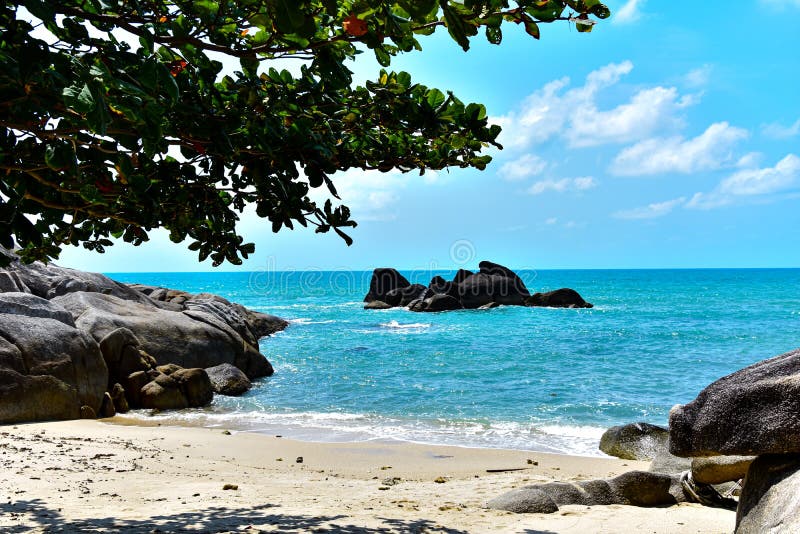 Nice Beach with Bog Stones on Ko Samui Stock Image - Image of nice ...