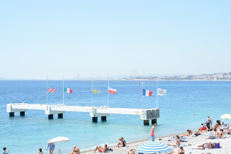 Nice beach, France editorial photography. Image of cote - 76490347