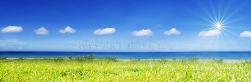 Nice Beach Place with Blue Sky and White Cloud Stock Image - Image of ...