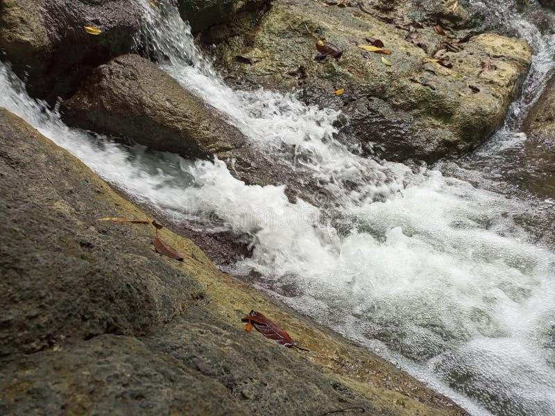 Nice and Beautiful River Water Flow on the Rock Stock Photo - Image of ...
