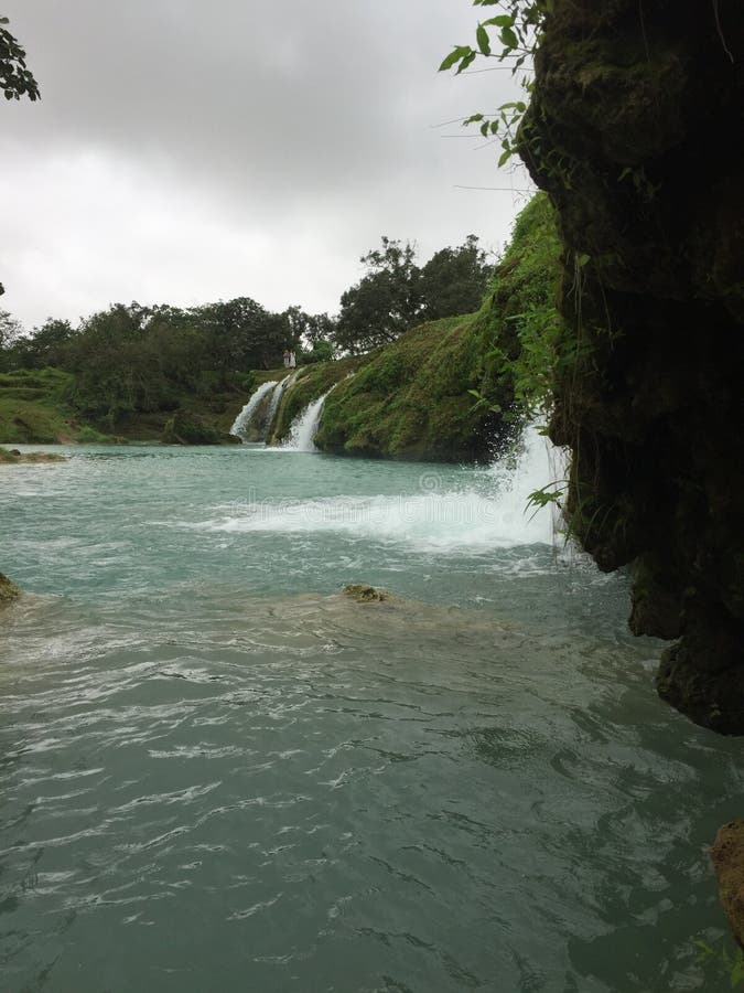 Waterfall side view stock image. Image of peaceful, nature - 1295387