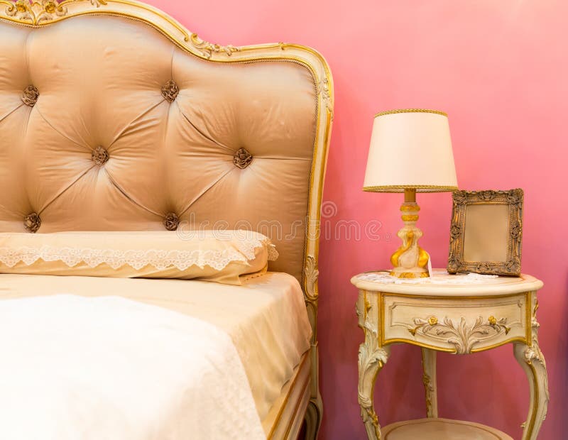 Nice Bed in Typical Contemporary Setting Stock Photo - Image of design ...