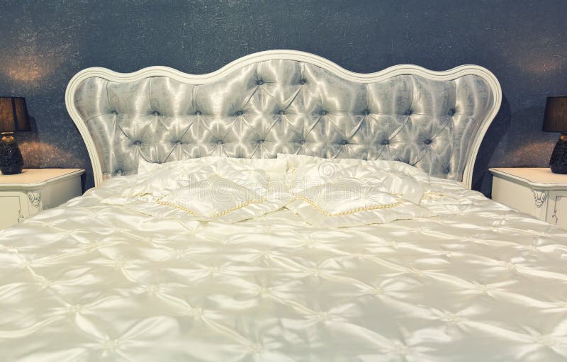 Nice Bed in Typical Contemporary Setting Stock Photo - Image of ...