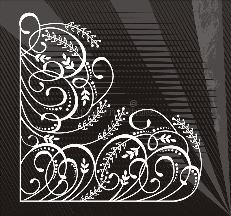 Original Black Floral Corner Stock Illustration - Illustration of ideas ...