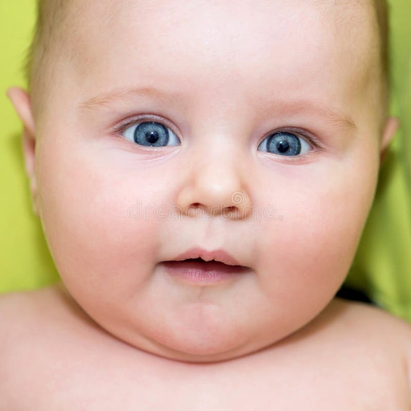 Face Of Nice Blue-eyed Baby Stock Image - Image of healthy, infant ...