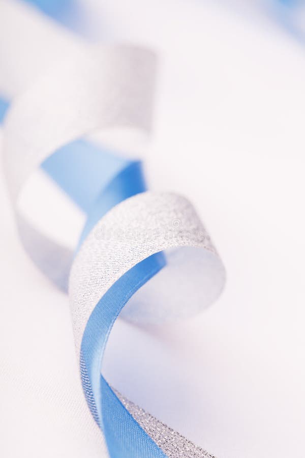 Nice Blue and Silver Satin Ribbons Stock Photo - Image of card, party ...
