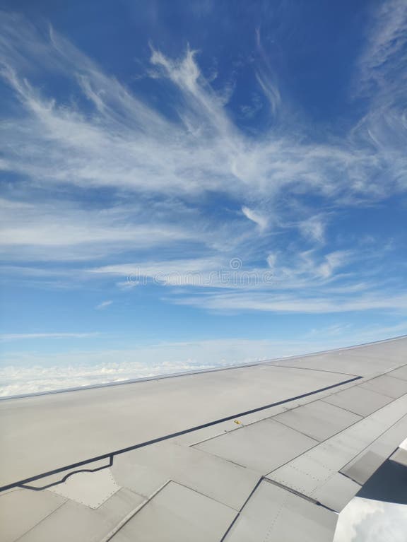 Nice Blue Sky and Cloud View at Airplane Stock Image - Image of nice ...