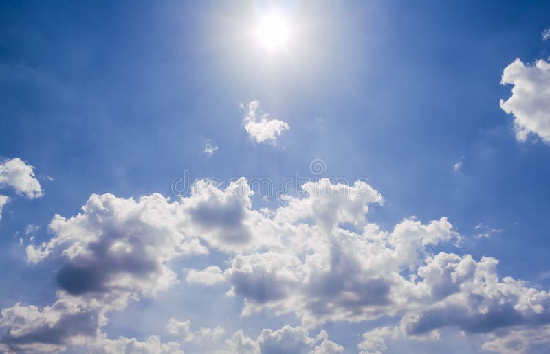 Nice Blue Sky and Sun Background Stock Photo - Image of view, heaven ...