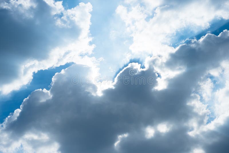 Nice Blue Sky with Sun Beam with Cloudy Stock Image - Image of natural ...