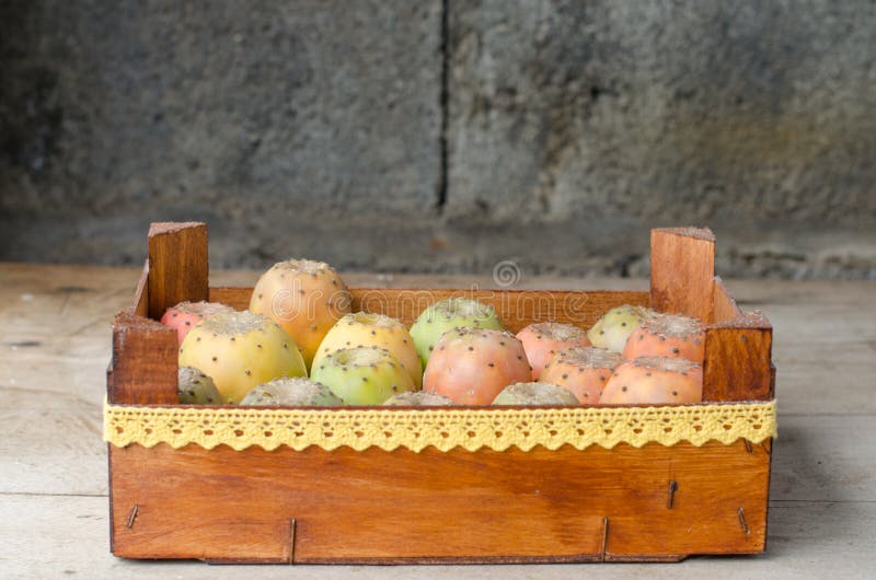Nice Box Full of Prickly Pears. Stock Image - Image of cactus ...