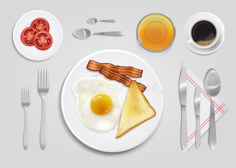 Nice Breakfast Food Vector Design Stock Vector - Illustration of drink ...