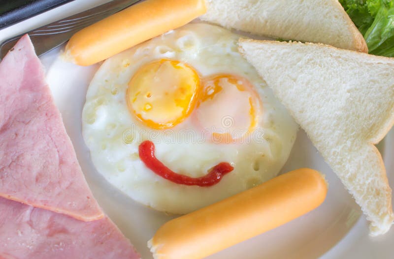 The Nice Breakfast with Fun Stock Image - Image of morning, gourmet ...