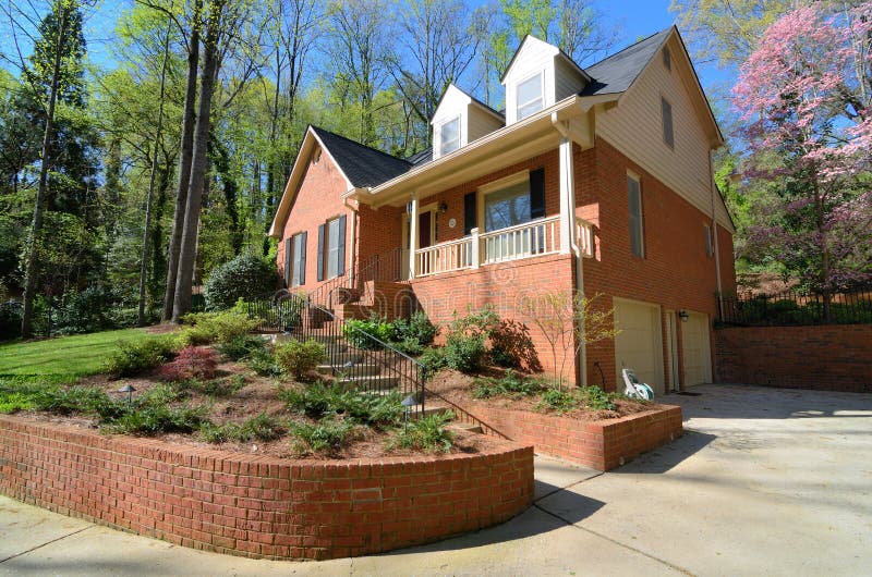 Nice Brick House stock photo. Image of frontyard, house - 19213004