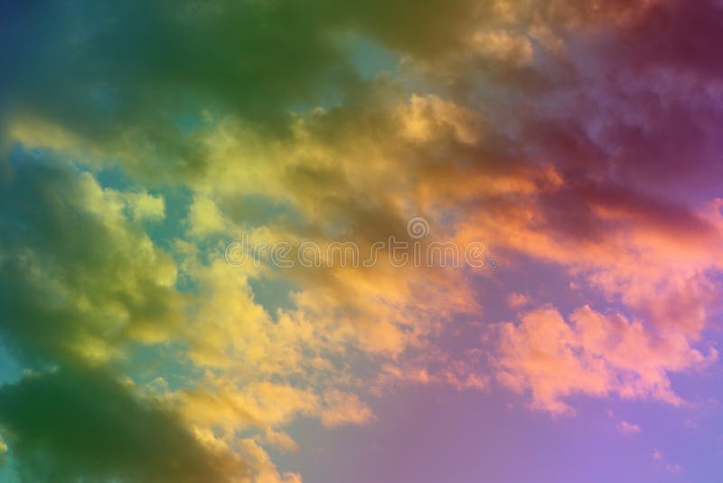 Lovely Vivid Sun Colored Clouds on the Sky for Using in Design As ...