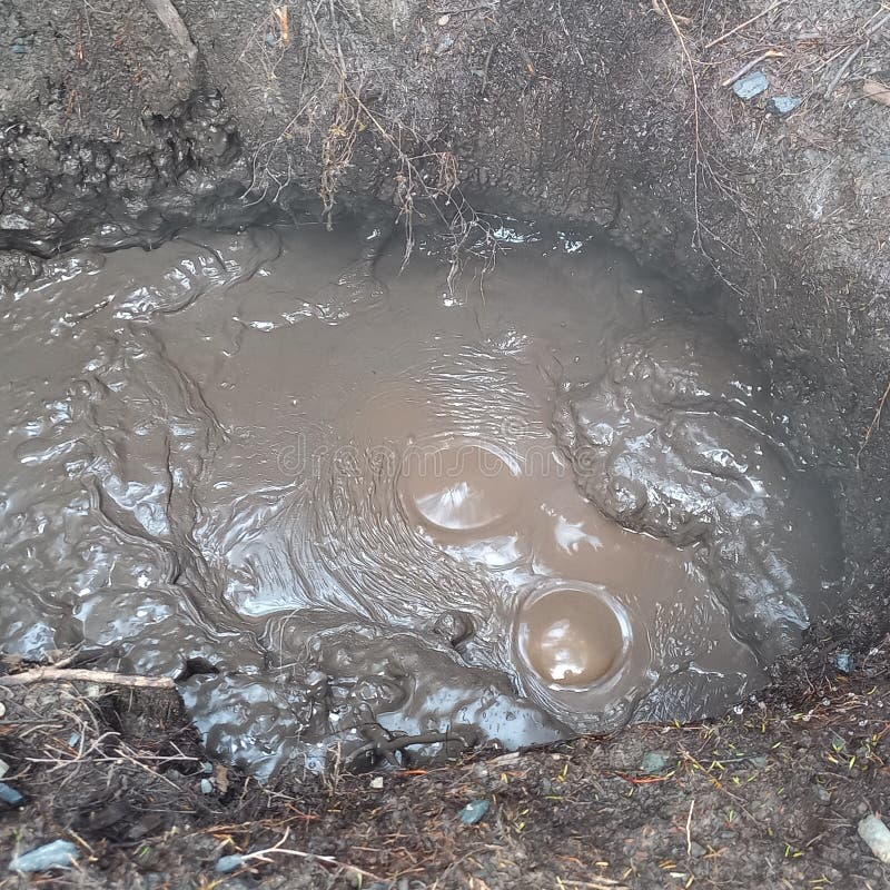 Nice bubbling mud stock image. Image of soil, freezing - 257787773