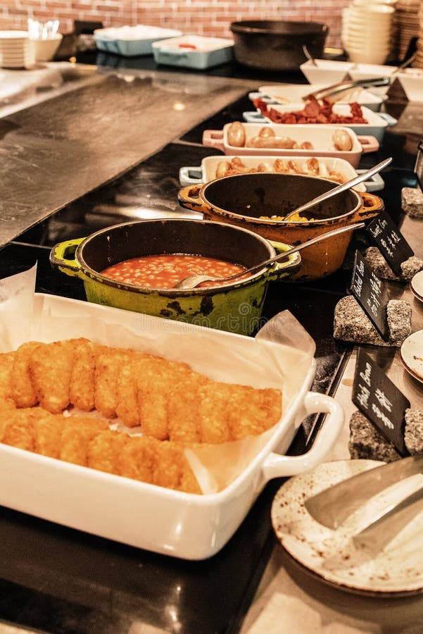 Nice Buffet Line in a Hotel Stock Image - Image of horizontal, dining ...