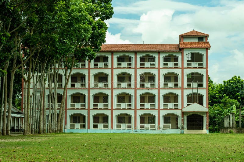 The Nice Building Behind Trees Green and Great Environment Stock Image ...
