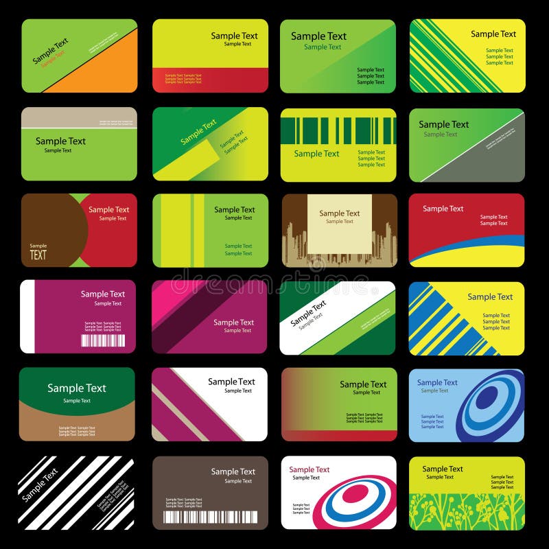 24 Colorful Business Cards stock vector. Illustration of banner - 20316891