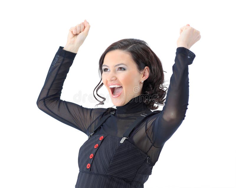 Nice Business Woman Having Achieved Success Stock Photo - Image of ...