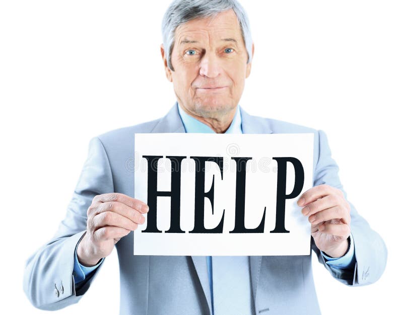 Nice Businessman At The Age, With A Request For Help. Stock Photo ...