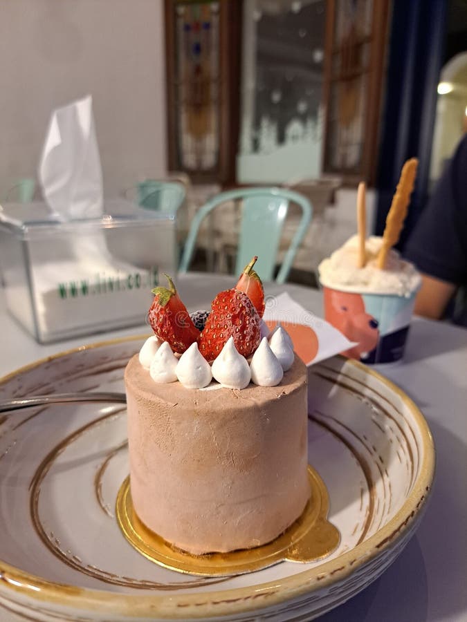 Nice Cake with Strawberry Topping Stock Image - Image of dessert ...