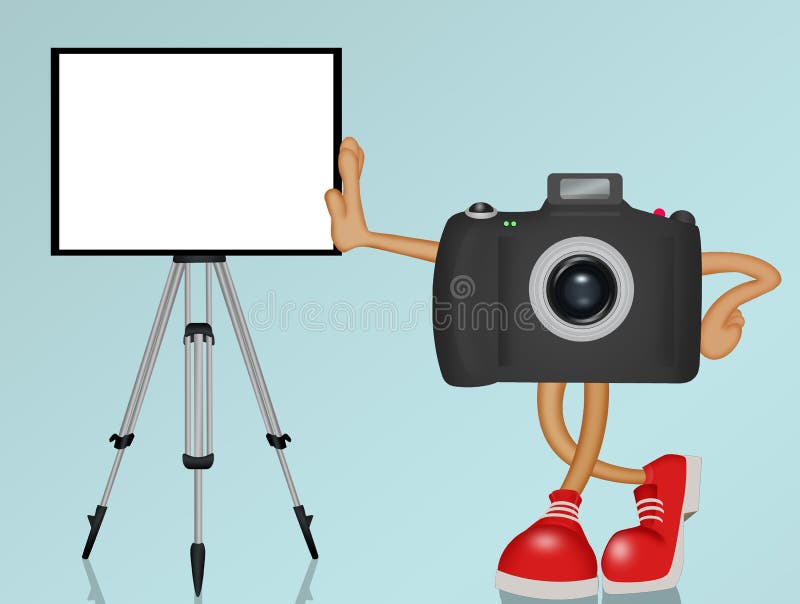 Funny camera cartoon stock illustration. Illustration of funny - 61352080