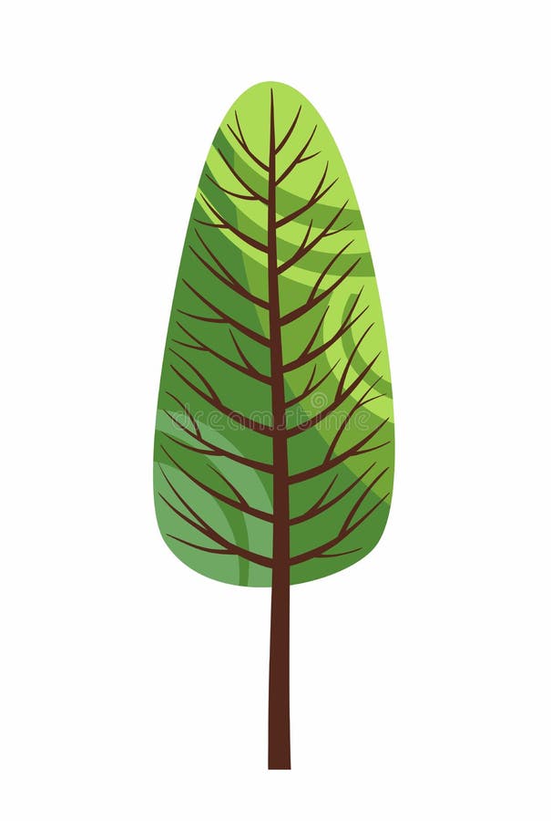 Nice Cartoon Green Tree Isolated Vector. Clip Art for Flat Design ...