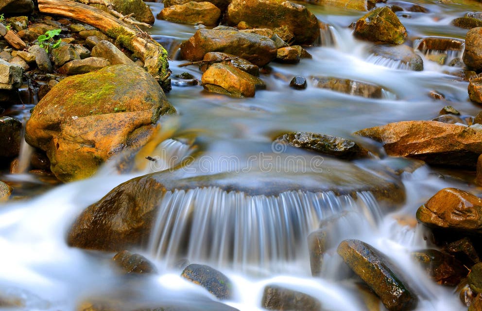 Nice Cascade of Mountain Stream Stock Photo - Image of ecology, leafage ...