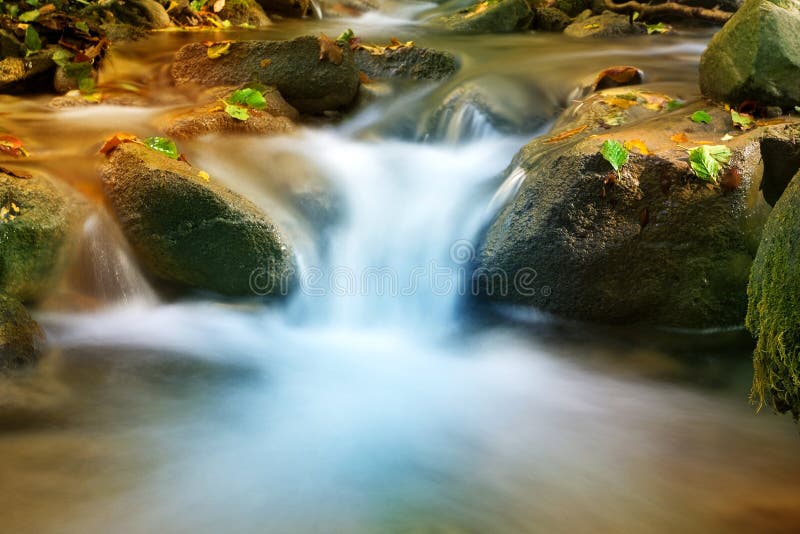 Nice Cascade of Mountain Stream Stock Image - Image of landscape, river ...