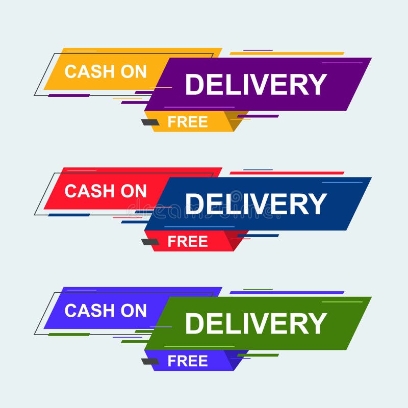 Nice Cash on Delivery Badge Collection Creative Banner Vector Stock ...