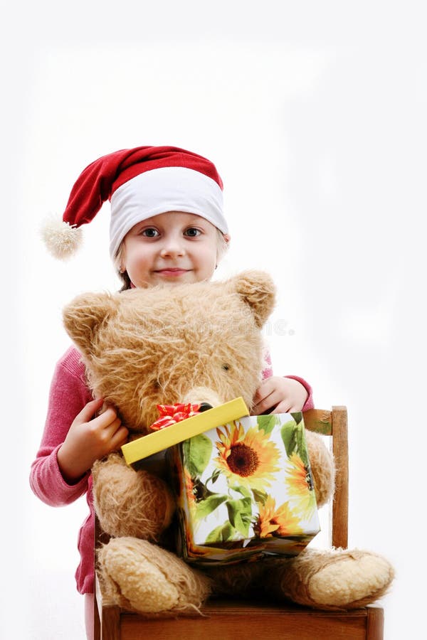 Nice child with gift stock image. Image of christmas, girl - 7263605