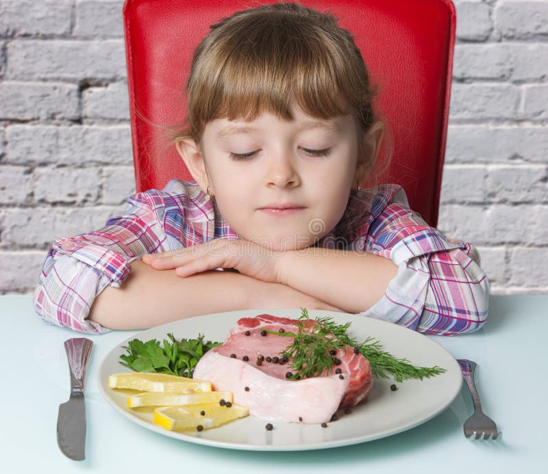 Nice Child in the Restaurant Stock Photo - Image of meat, pepper: 82948118