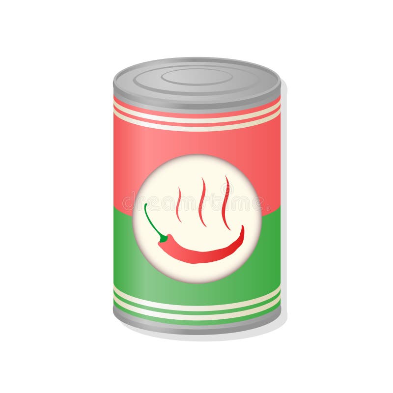 Nice chilli spicy can stock vector. Illustration of isolated - 81059177
