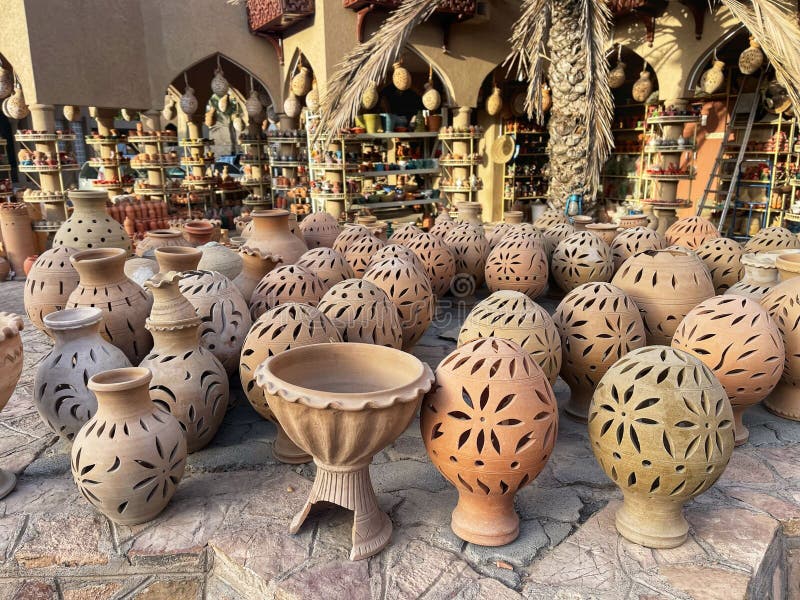 Clay Potteries with Nice Patterns on the Ground Outdoors Editorial ...