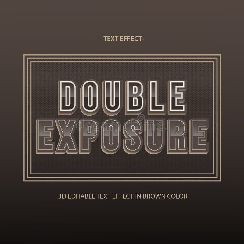 Double Exposure Text Effect in Brown Stock Illustration - Illustration ...