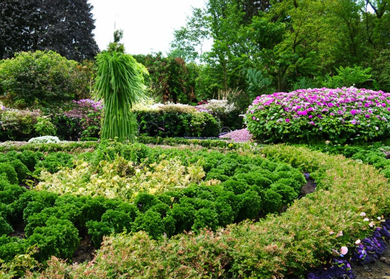 Beautiful garden ai stock illustration. Illustration of pond - 287662754