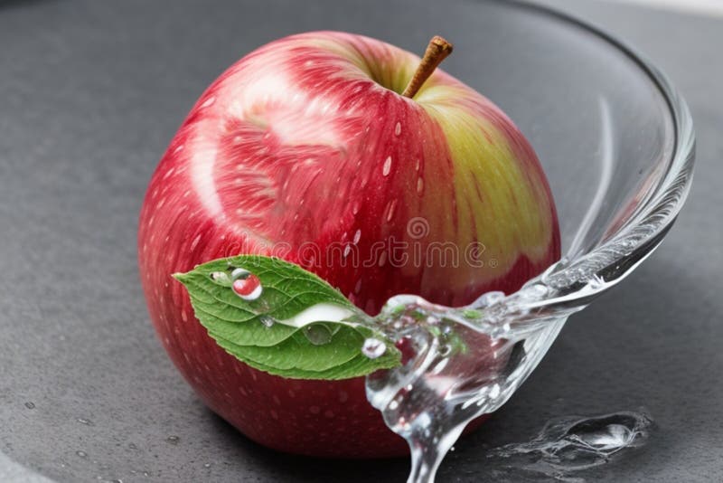 Close-up of a Juicy Apple with Water Droplets AI Generated Stock ...
