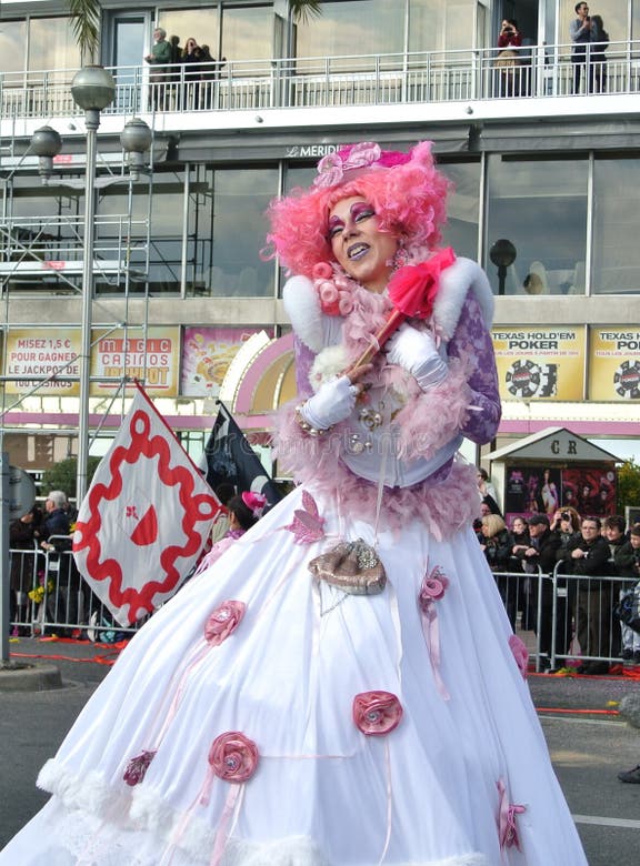NICE: the clown on stilts editorial photo. Image of white - 24026896