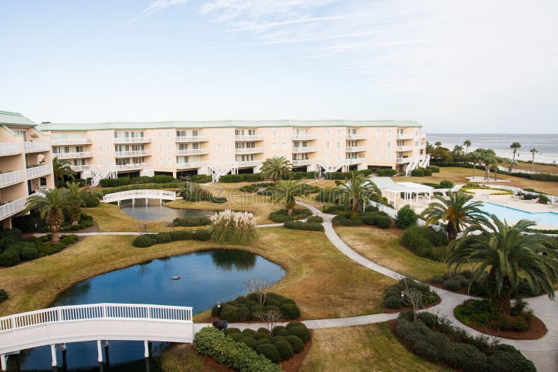 Nice Coastal Condo with Landscaped Courtyard, Pools and Bridge Stock ...