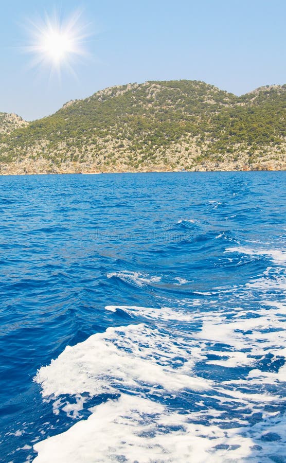 Nice Coastline and Fun Sun Above Sea. Stock Image - Image of islands ...