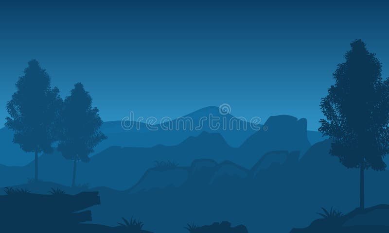 The Nice Color of the Blue Sky at Night on the Edge of the City. Vector ...